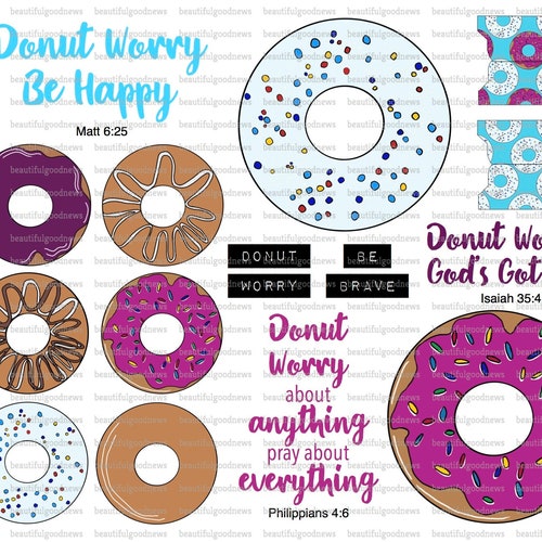 Donut Worry Bible Journaling Traceable Printable Faith - Etsy
