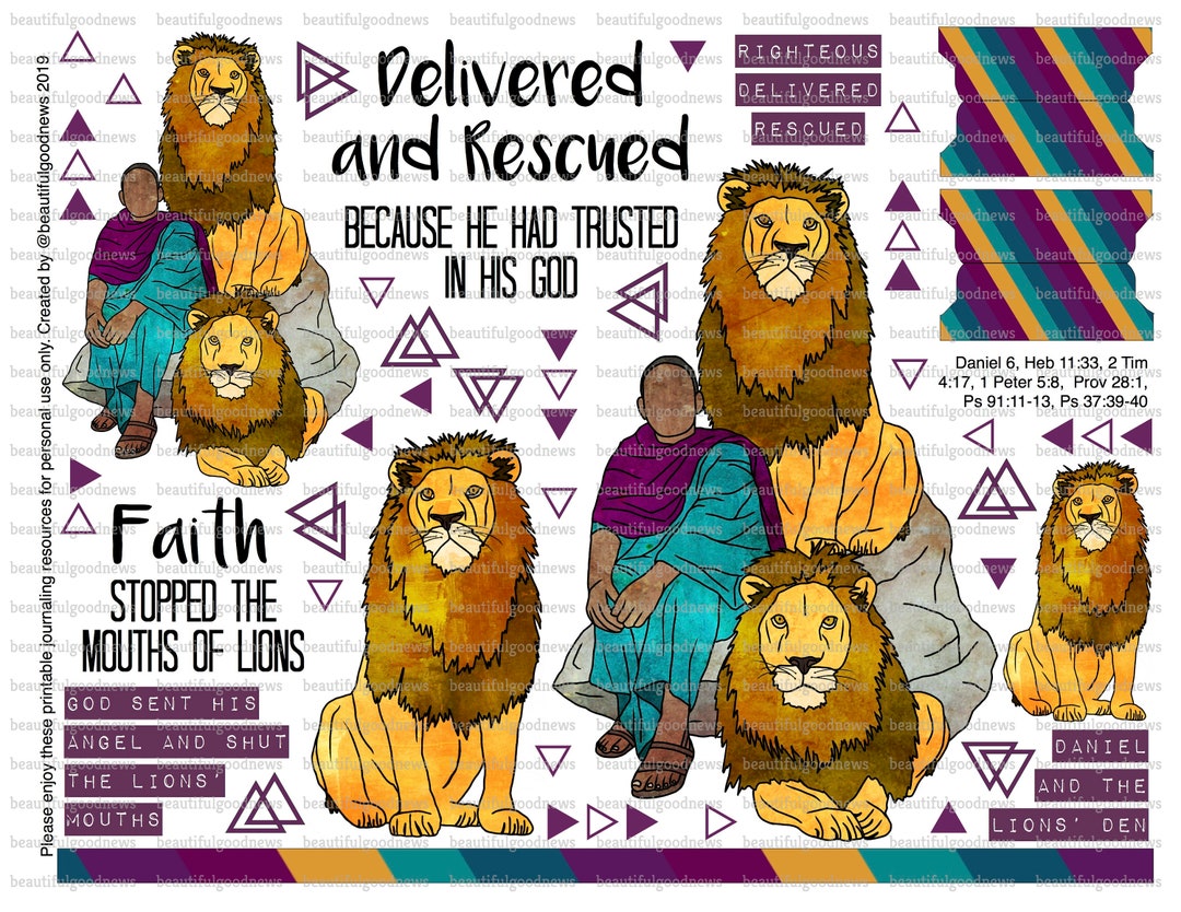 Daniel and the Lions' Den, Bible Journaling, Traceable, Printable ...
