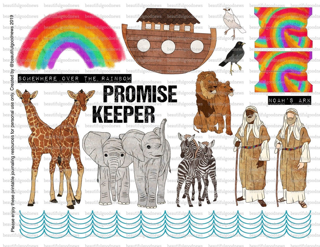 Noah's Ark, Rainbow, Bible Journaling, Traceable, Printable, Faith ...
