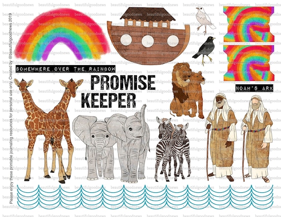 Noah's Ark Rainbow Bible Journaling Traceable - Etsy