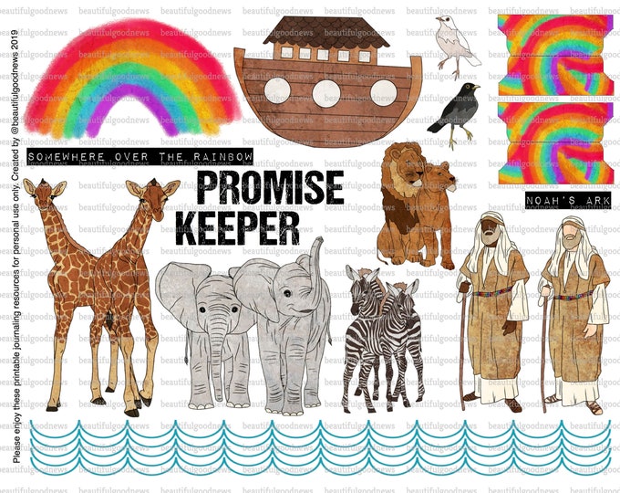 Noah's Ark, Rainbow, Bible Journaling, Traceable, Printable, Faith ...