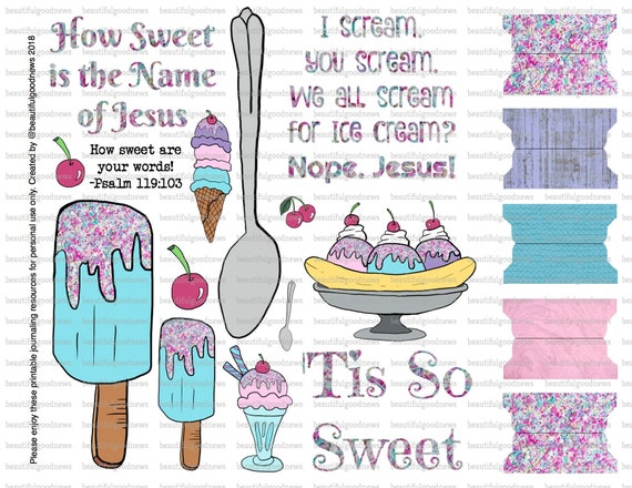 The Sweetest Name Jesus Ice Cream Bible Journaling | Etsy