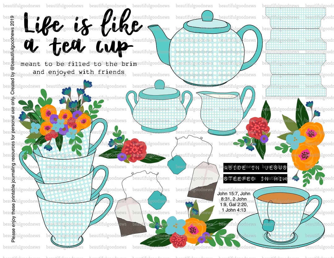 Tea Time, Beautifulgoodnews, Bible Journaling, Traceable, Printable ...