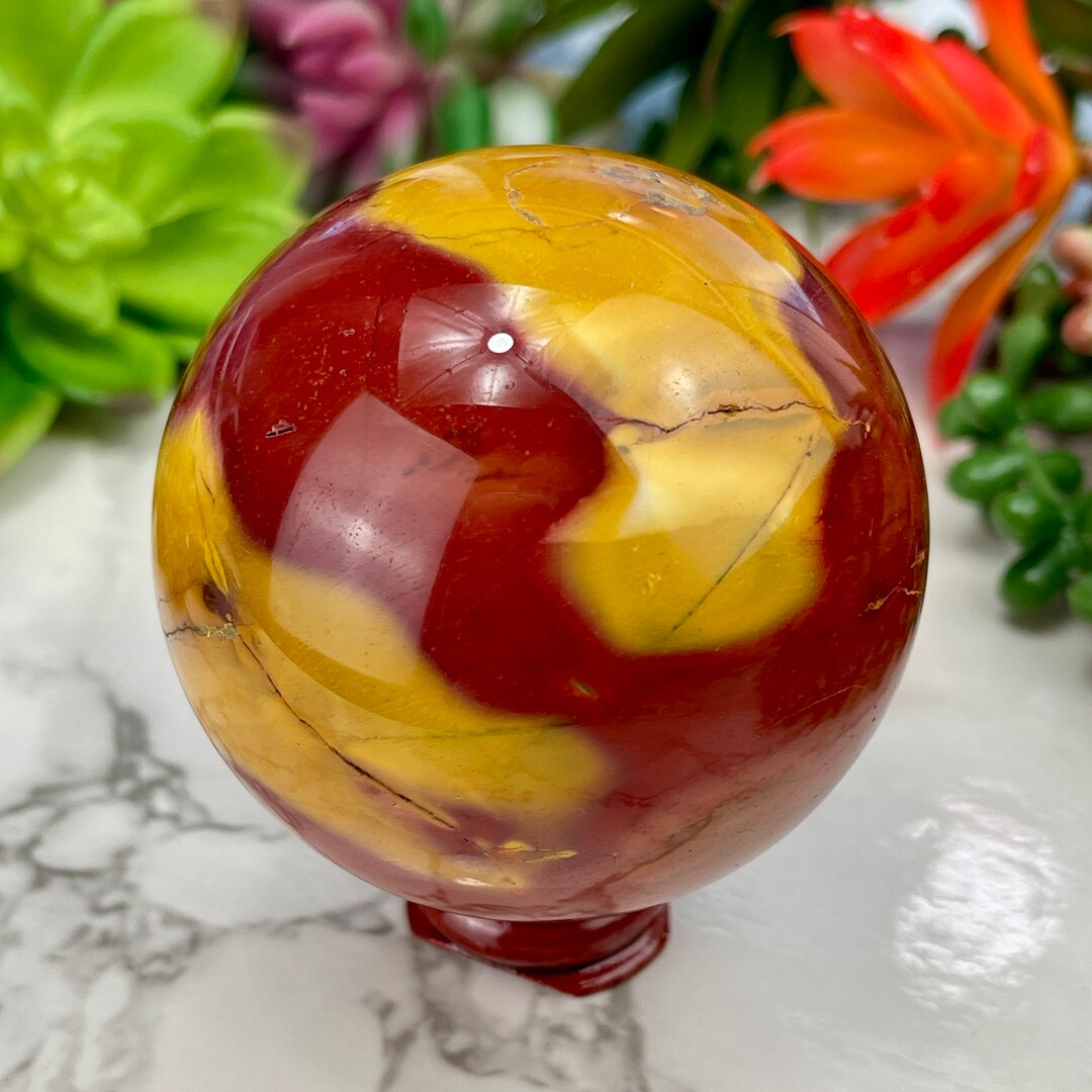 Mookaite Jasper Sphere, 65 Mm, Stand Included, Mookaite Jasper Crystal ...