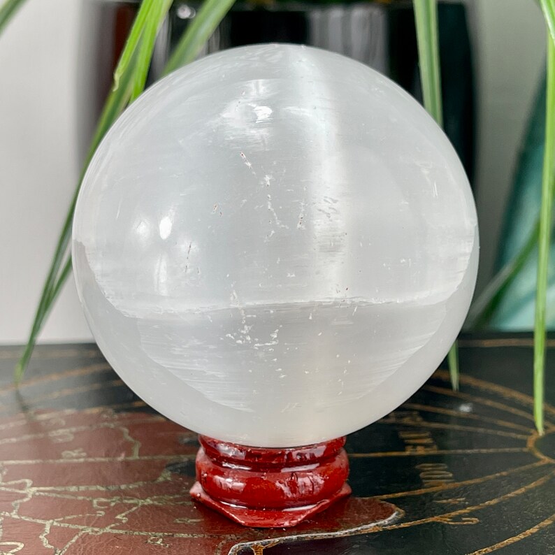 Large Selenite Sphere - Stand Included, Selenite Sphere, Selenite ...
