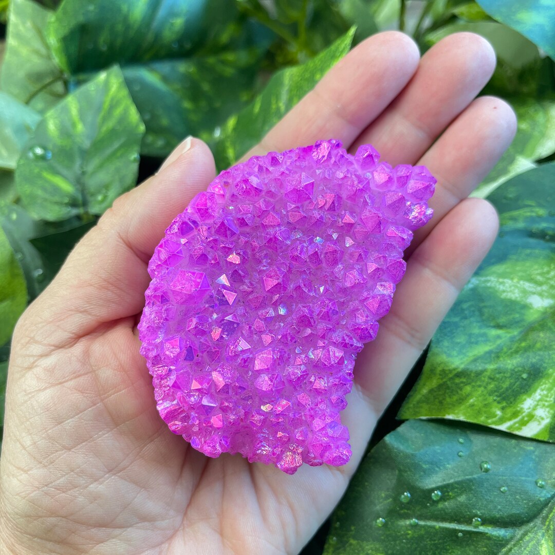 Pink Aura Quartz Cluster, Fuchsia Aura Quartz Cluster, Bright Pink Aura ...