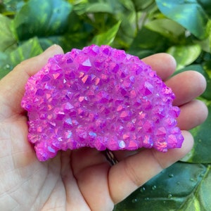 Pink Aura Quartz Cluster, Fuchsia Aura Quartz Cluster, Bright Pink Aura ...