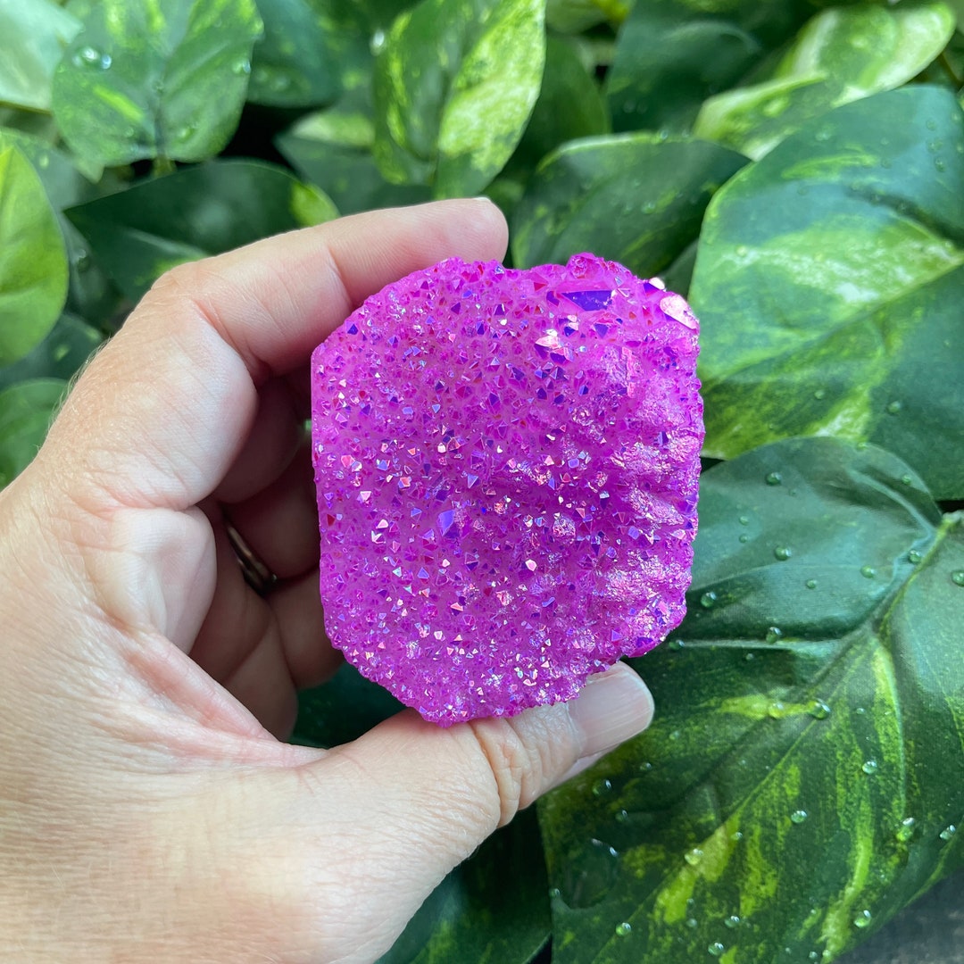 Pink Aura Quartz Cluster, Fuchsia Aura Quartz Cluster, Bright Pink Aura ...