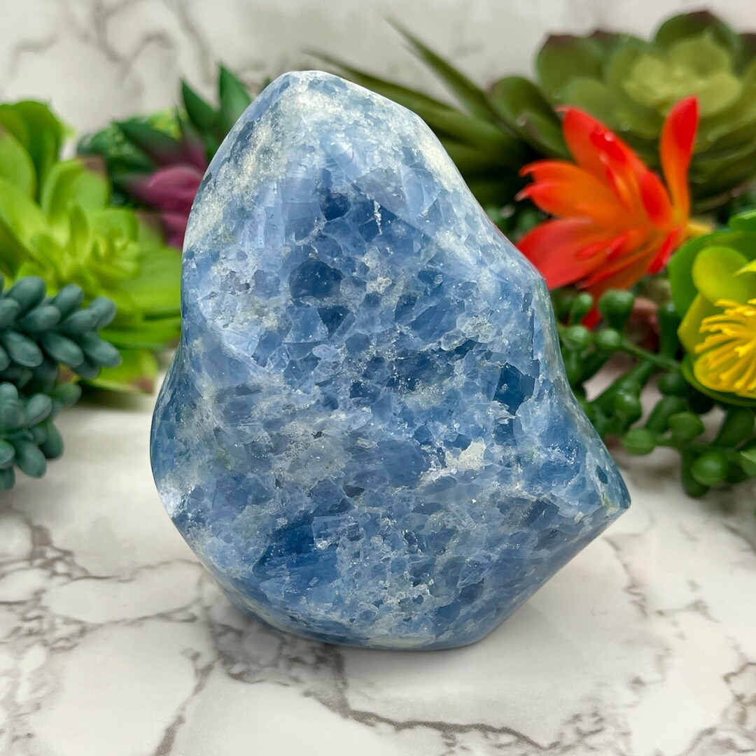 Blue Calcite Flame, Blue Calcite Tower, Blue Calcite, Blue Calcite Freeform, Blue Calcite ...