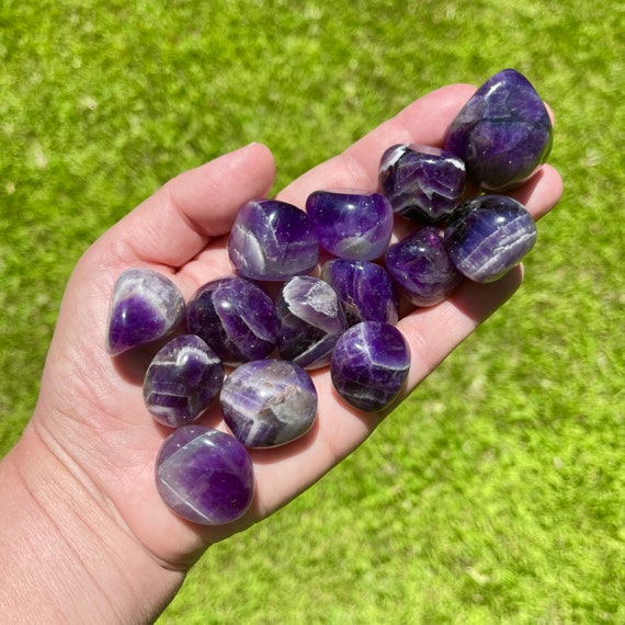 Chevron Amethyst Tumbled Stones Dream Amethyst Worry Stones - Etsy