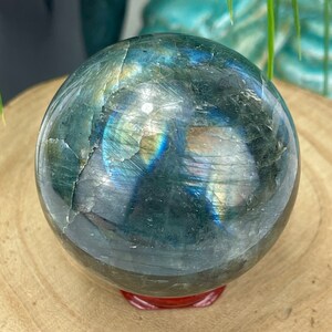 High Quality Labradorite Sphere Stand Included, Flashy Labradorite ...