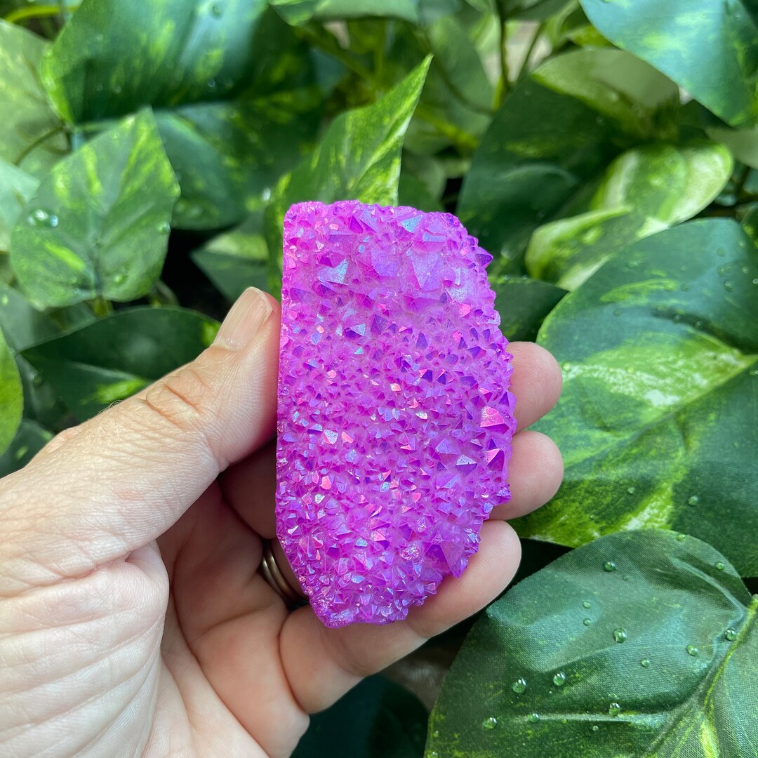 Pink Aura Quartz Cluster, Fuchsia Aura Quartz Cluster, Bright Pink Aura ...