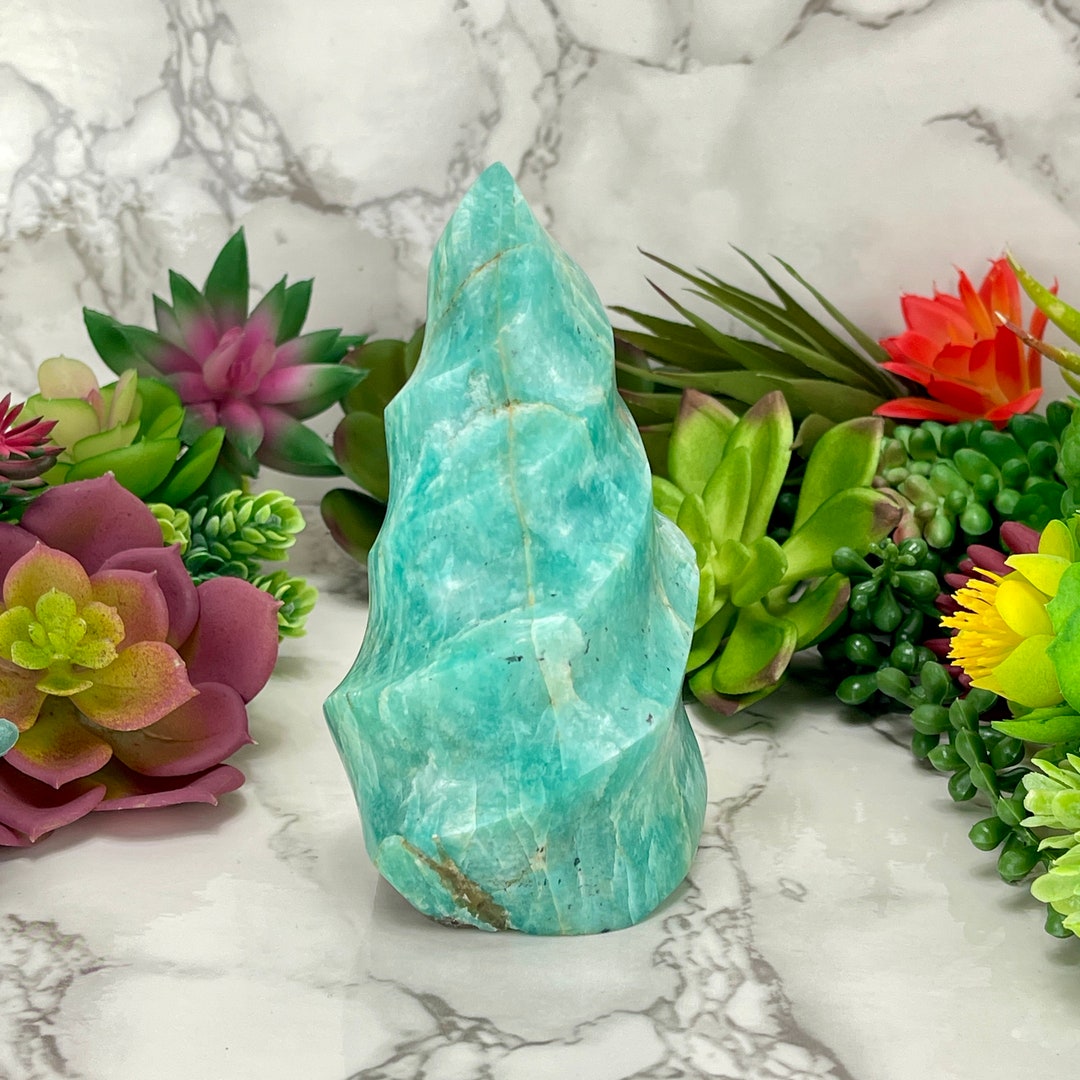 Large Amazonite With Smoky Quartz Flame, Amazonite Tower, Amazonite ...
