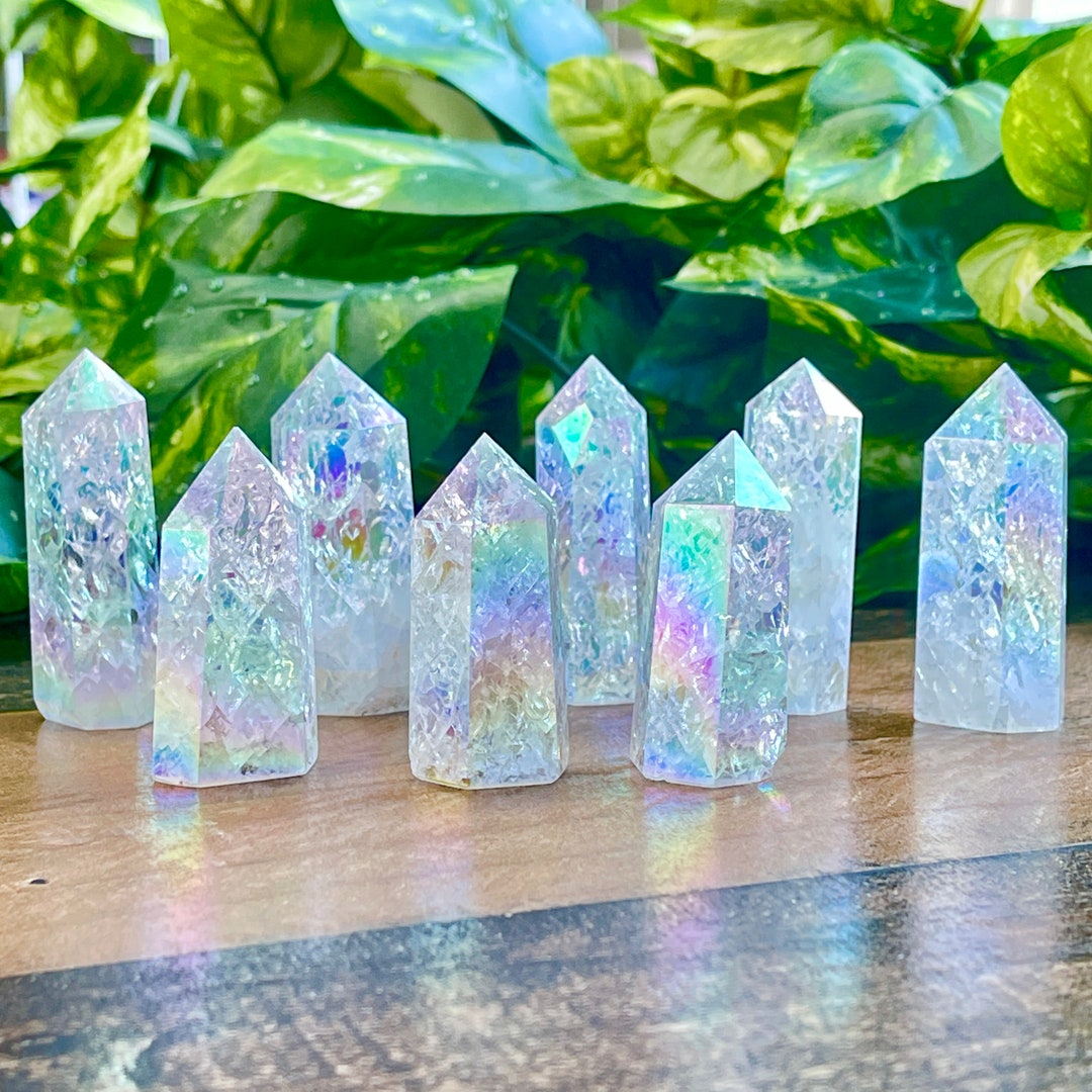 Small Angel Aura Crackle Quartz Towers, Angel Aura Crackle Quartz ...