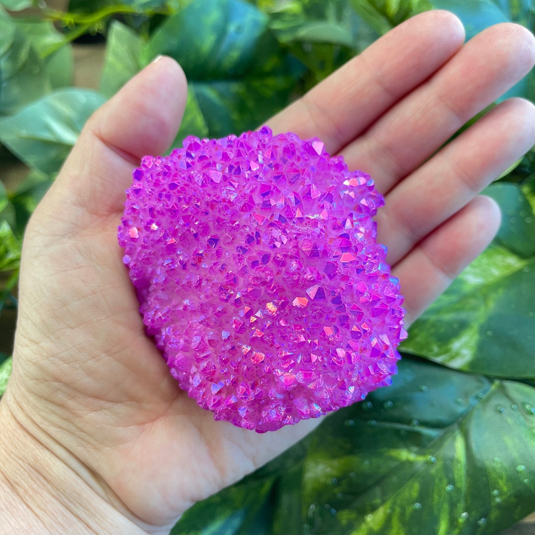 Pink Aura Quartz Cluster, Fuchsia Aura Quartz Cluster, Bright Pink Aura ...