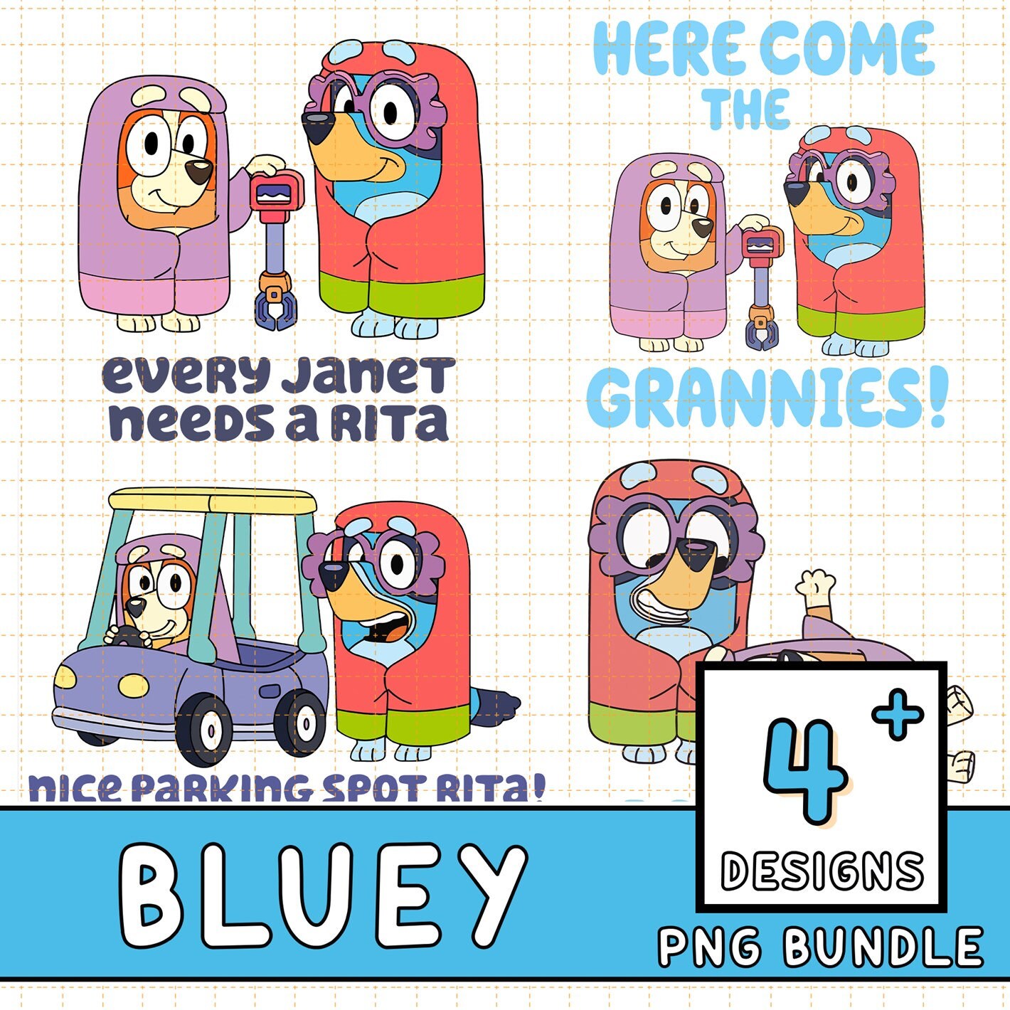 Bluey Parking Png, Bluey Rita Png, Nice Parking Spot Rita Png, Janet ...