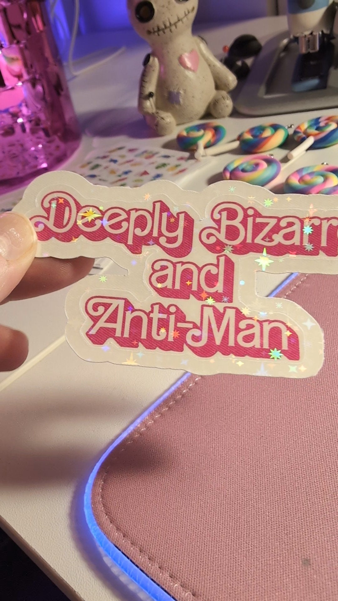 Deeply Bizarre and Anti Man BARBIE Font Stickers Waterproof for Laptop ...