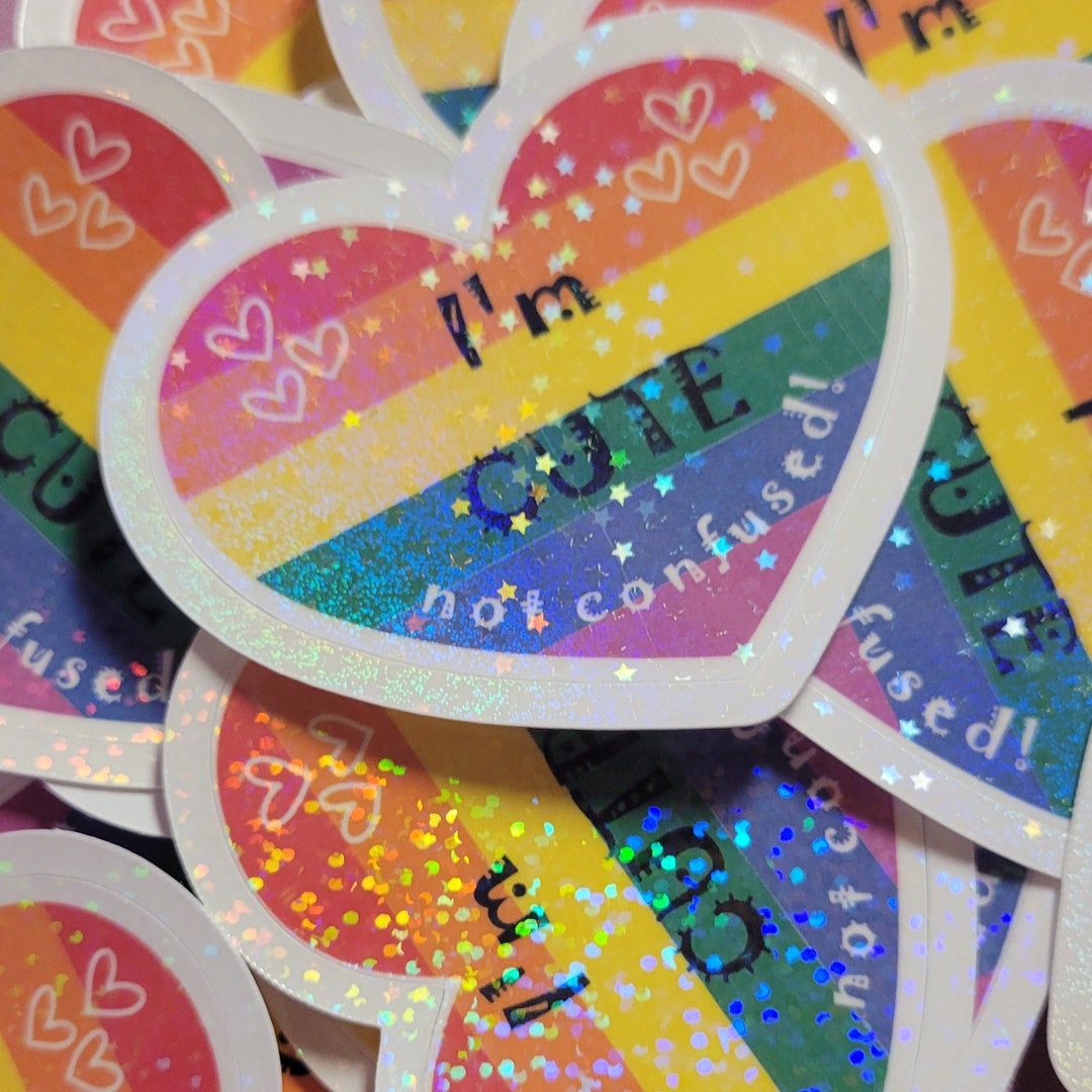 I'm CUTE, Not Confused Pride Stickers Rainbow, Bisexual, Transgender, Nonbinary, Lesbian ...