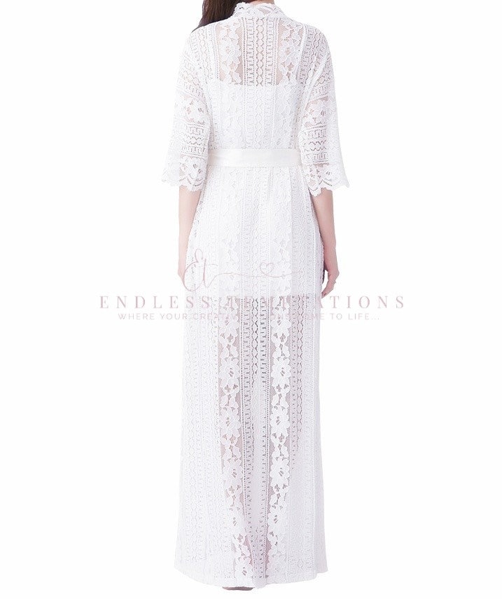 Bella Full Length Lace Bridal Robe Bridesmaid Robes Robe - Etsy