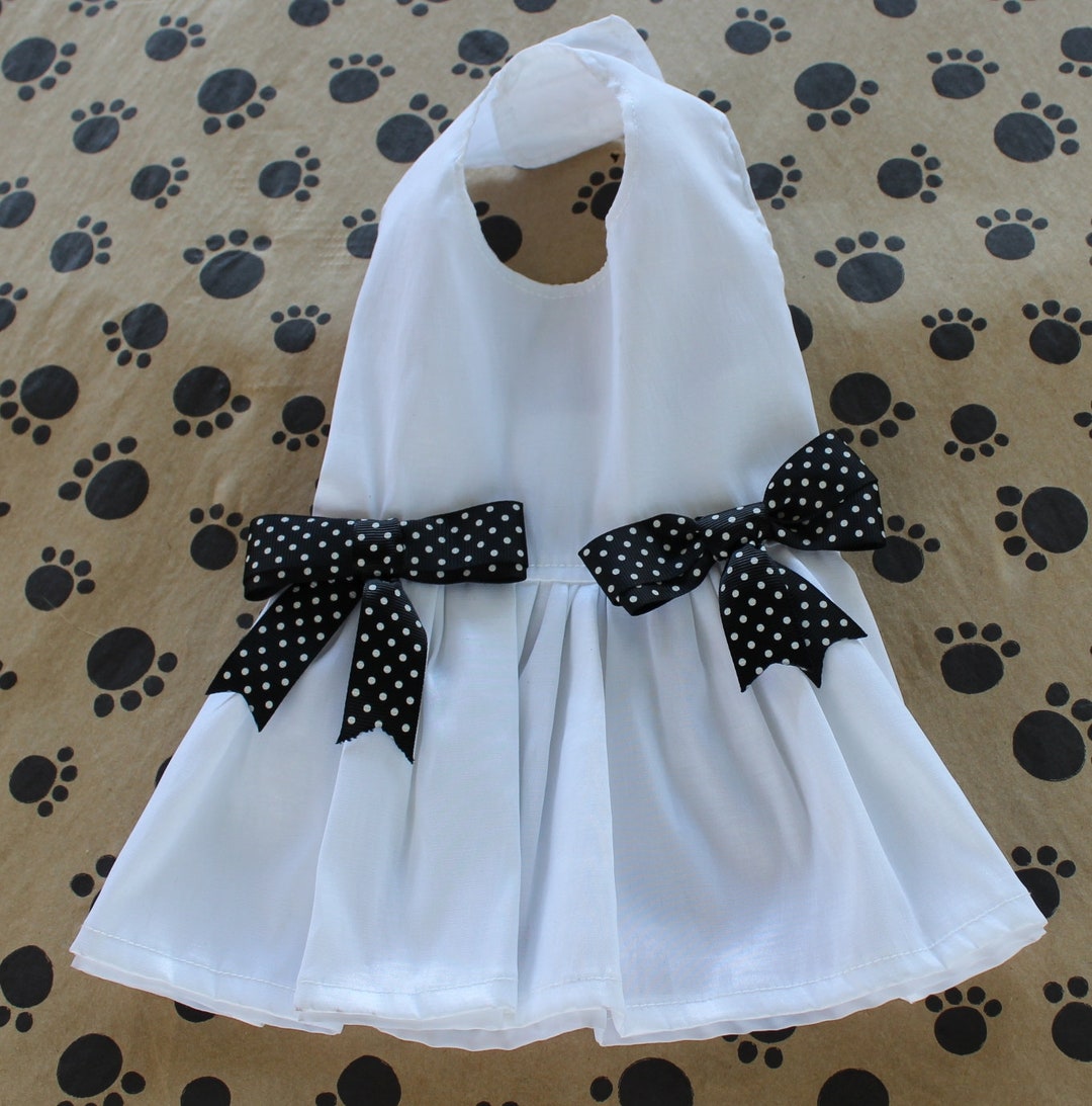 Halter White Dog Dress With Bow Detail - Etsy