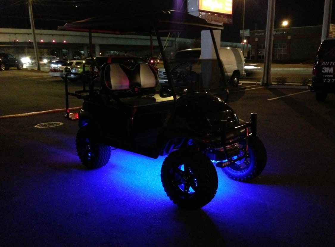 4pc Led BLUE Golf Cart Kart Neon Under Body Underglow Light 12V Custom ...