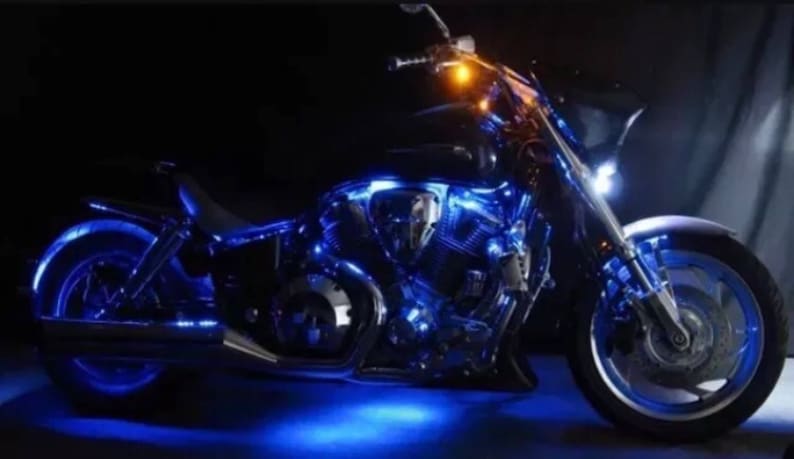 4 Pcs Blue Motorcycle LED Accent Underglow Lighting Bike - Etsy