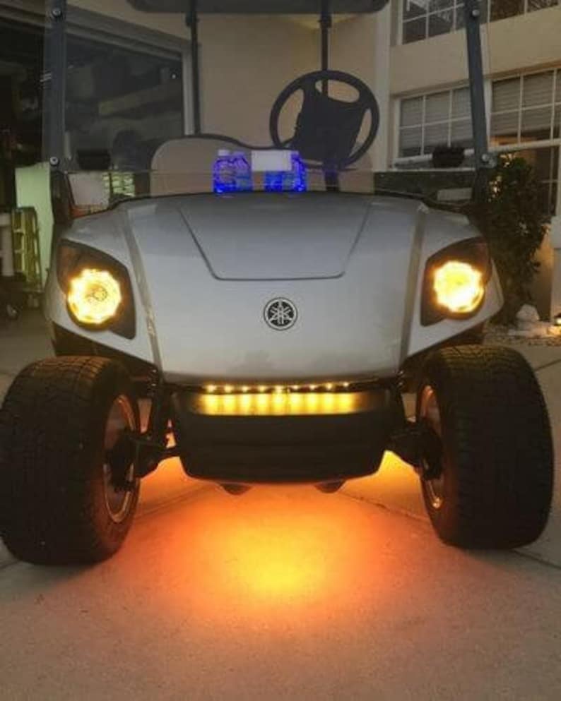 4pc Led Amber Orange Yellow Golf Cart Kart Neon Under Body Underglow ...