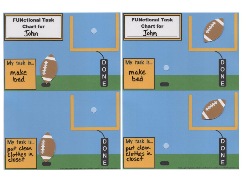 Football Functional Task Chart for Kids! - Etsy