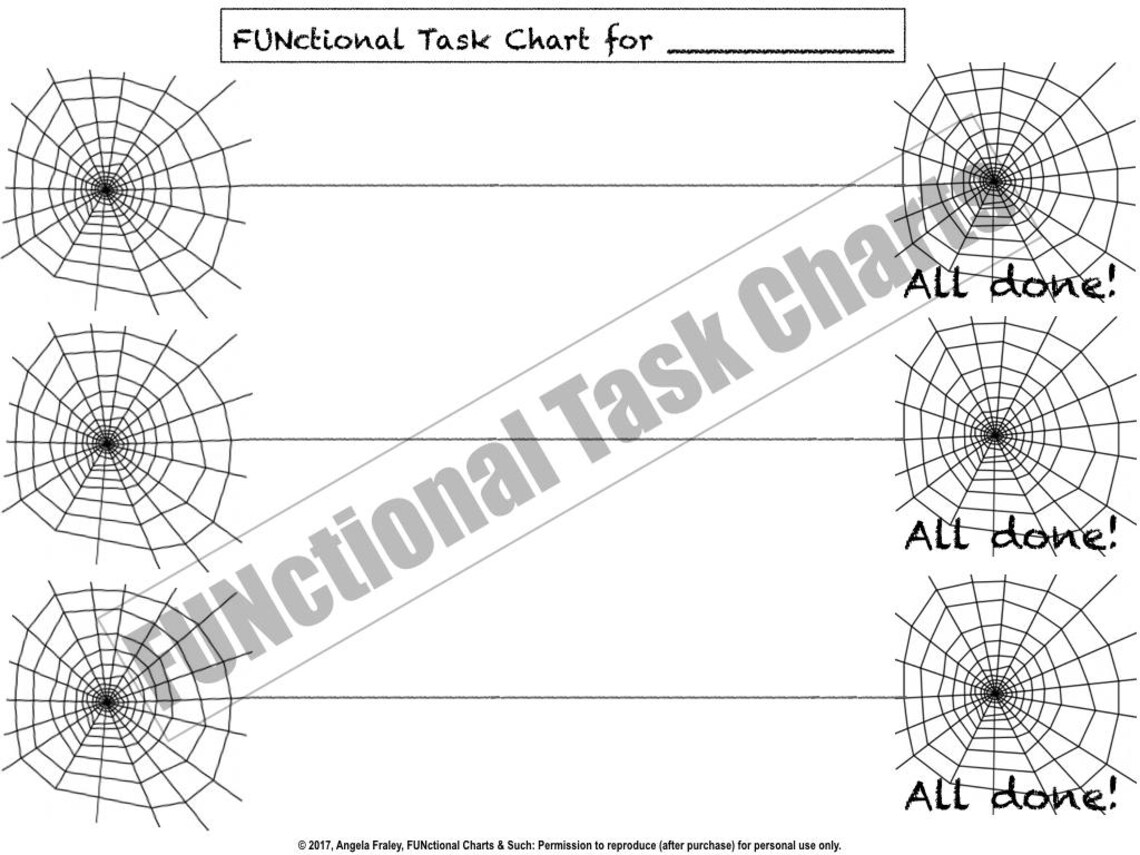 Spider Webs Functional Task Chart for Kids! - Etsy UK