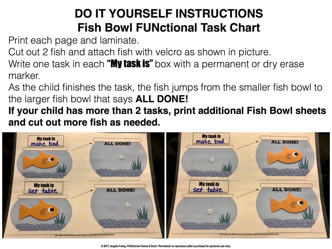 Fish Bowl Functional Task Chart for Kids! - Etsy