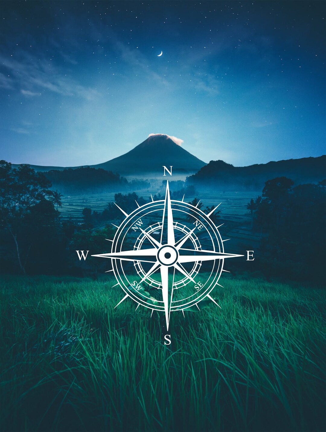 Compass Vinyl Decal Detailed Compass Decal Travel Decal For Car Laptop Window Mirror Mailbox