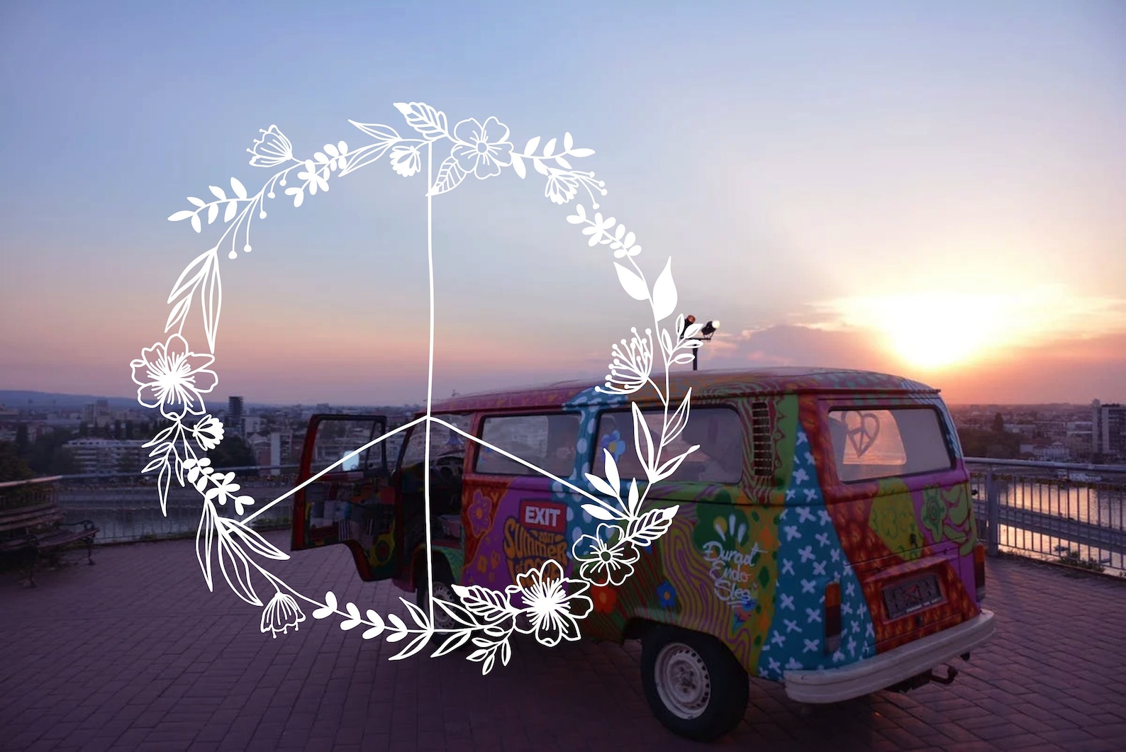 Flower Power Peace Sign Vinyl Decal Wildflower Peace Sign - Etsy