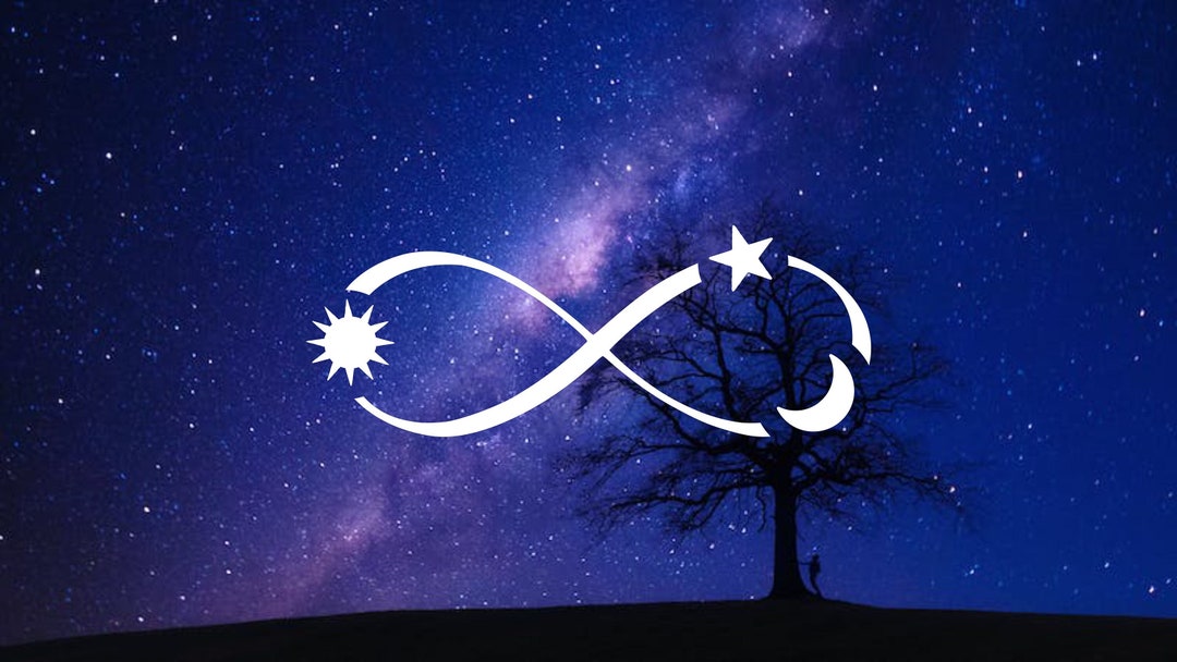 Infinity With Sun Moon Star Vinyl Decal | Infinity With Symbols Decal ...