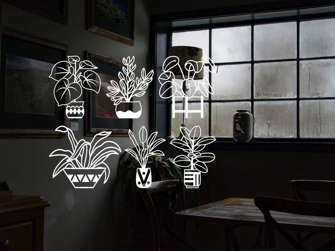 Houseplant Vinyl Decals - Set of 6 - Plant Lover Gift - Etsy