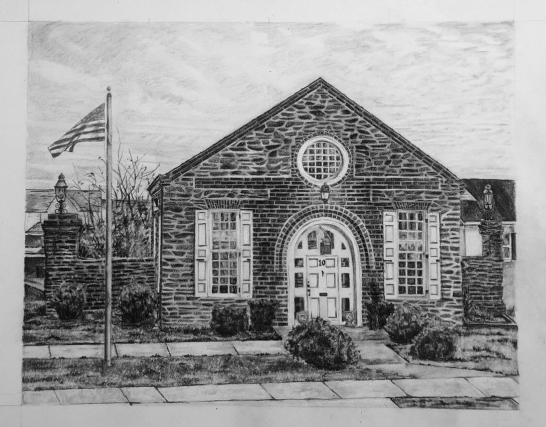 Real Estate Drawing, Building Drawing, House Drawing - Etsy