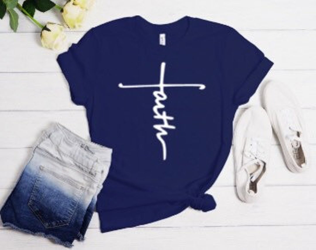 Faith T-shirt, Cross Shirt,faith Cross Shirt, Vertical Faith Cross ...