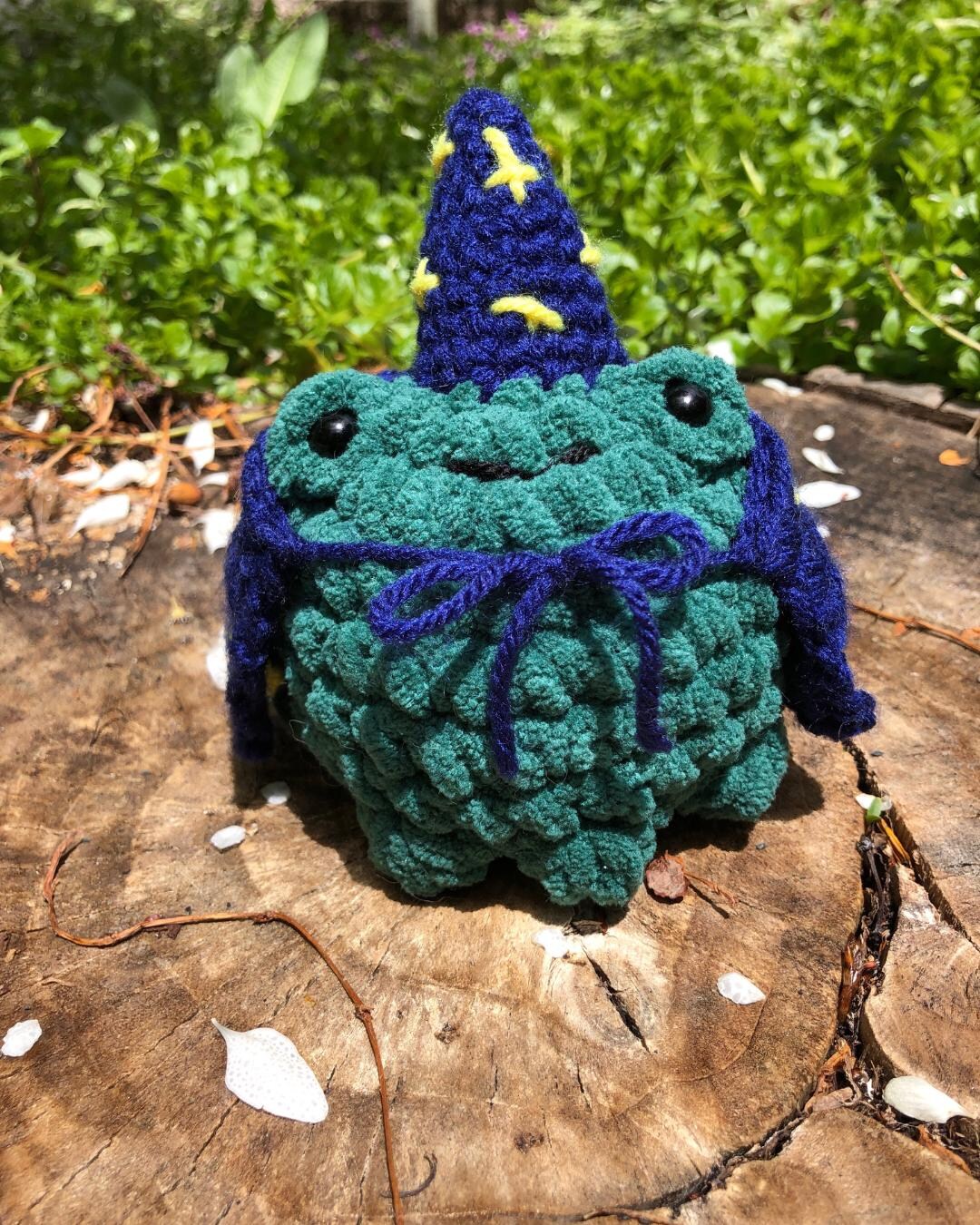 Crochet Wizard Frog Plushie: Handmade Amigurumi With Hat - Etsy