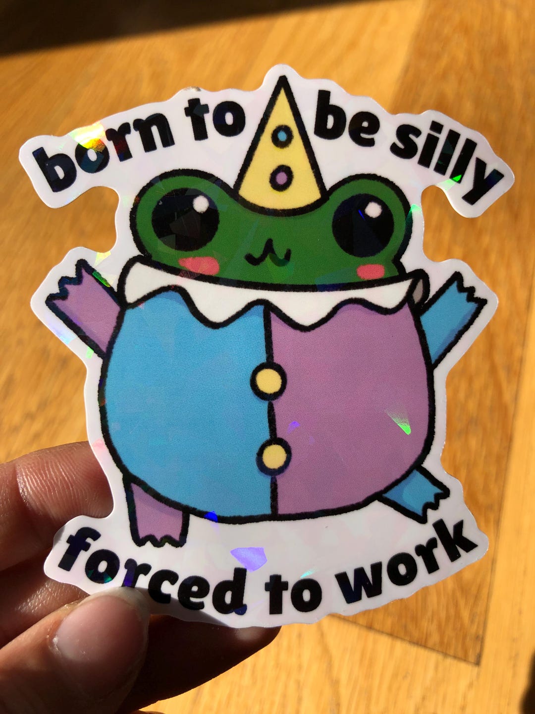 Jester Frog "born to Be Silly, Forced to Work" Holographic Vinyl ...