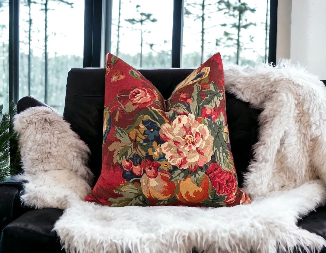Crimson Queensland Throw Pillow Cover 18x18, 20x20, 22x22, 24x24 Fruit ...
