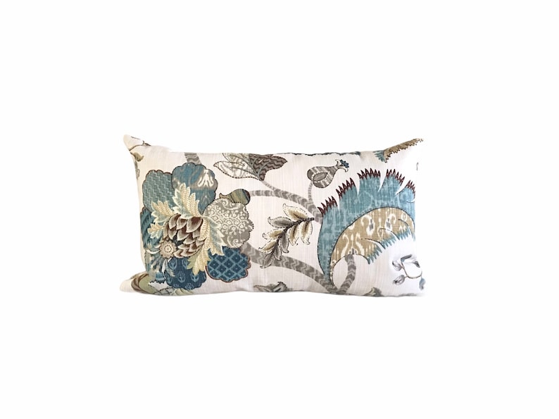 Blue Jacobean Floral Throw Pillow Covers: P Kaufmann Finders Keepers ...