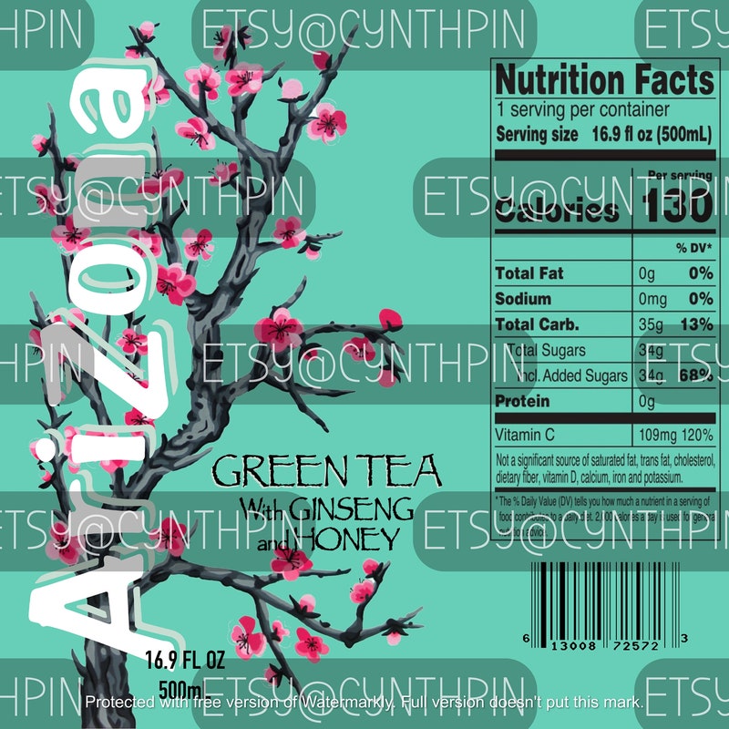 Arizona Green Tea - Etsy