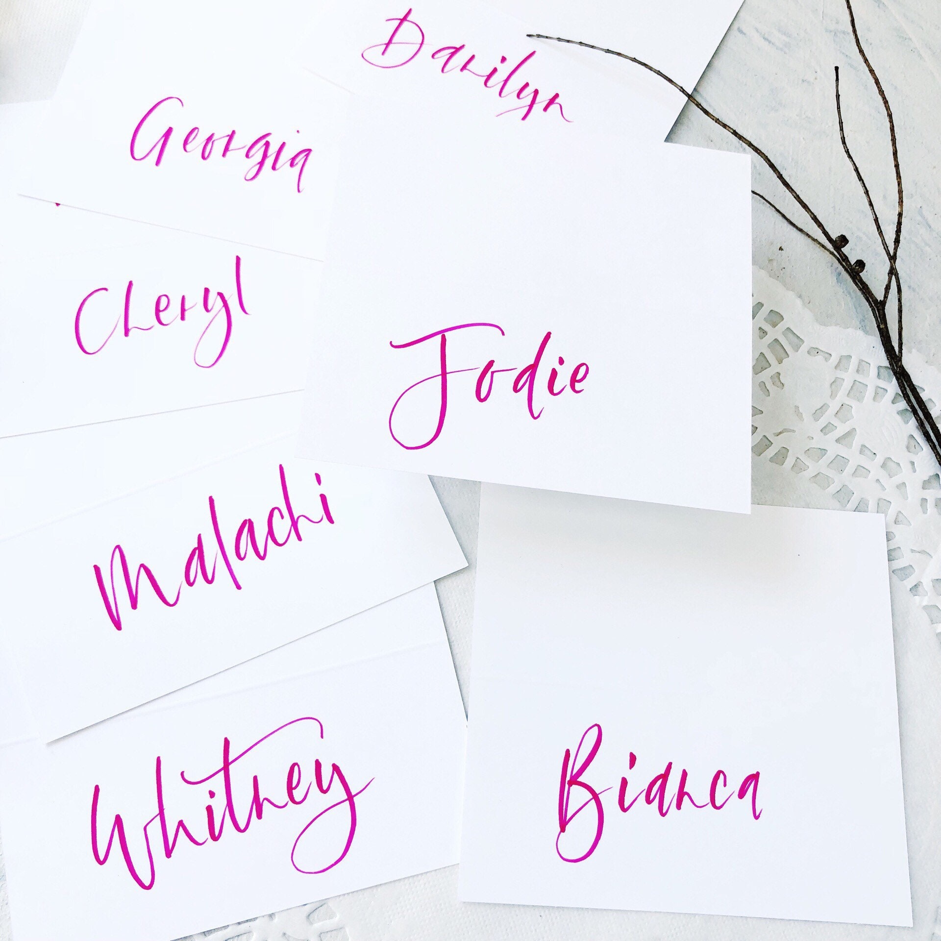 Party Place Cards Colourful Placecards Name Cards With Brush | Etsy