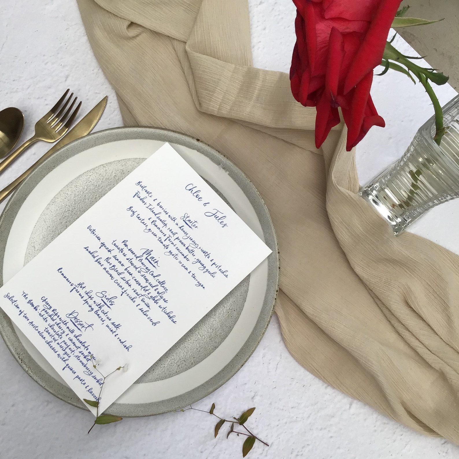 Custom Calligraphy Wedding Menu, Luxury Dinner Menu for Your Wedding or ...