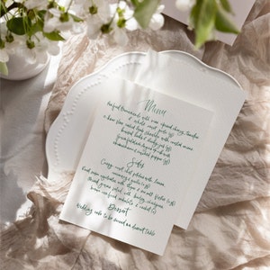 Custom Calligraphy Wedding Menu, Luxury Dinner Menu for Your Wedding or ...