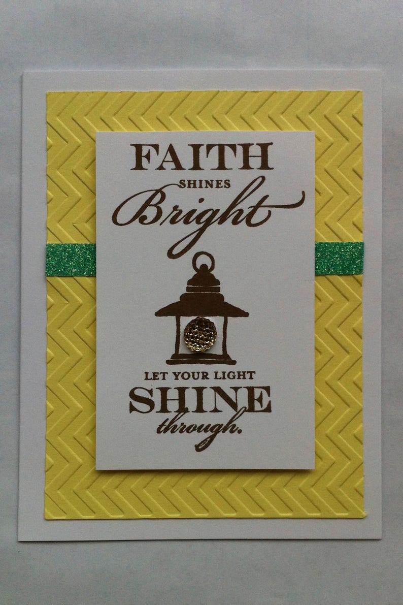 Handmade Religious Greeting Card Faith Shines Bright Adult - Etsy