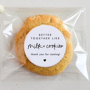 Better Together Like Milk and Cookies Stickers || Wedding Cookie Bags ...