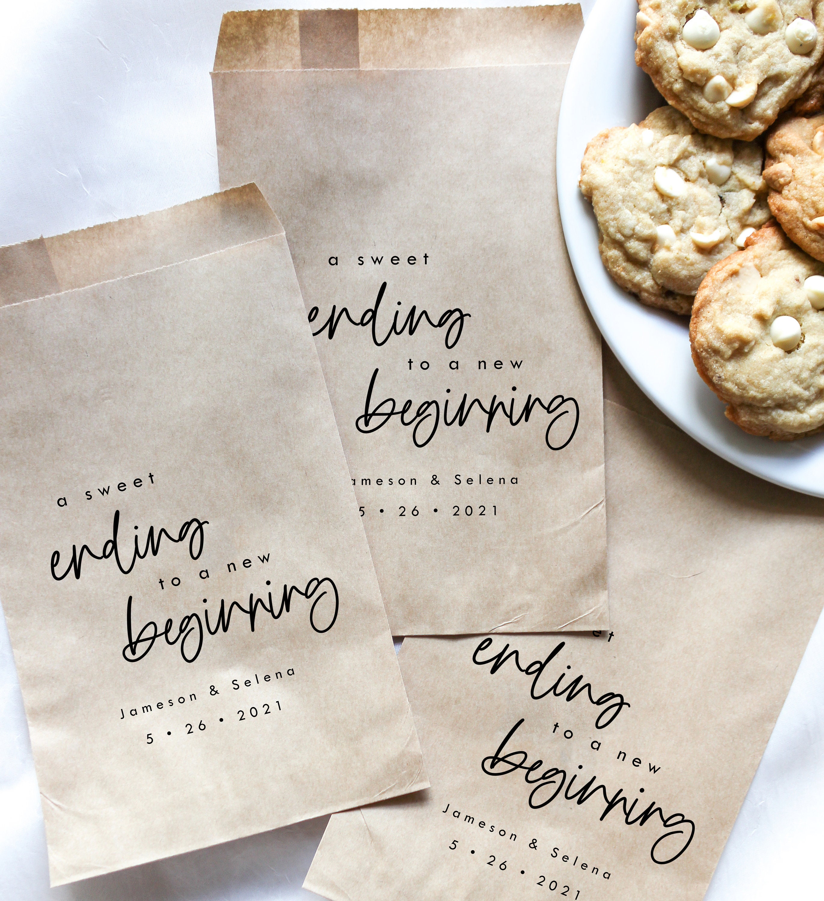 A Sweet Ending to a New Beginning Favor Bag Personalized | Etsy