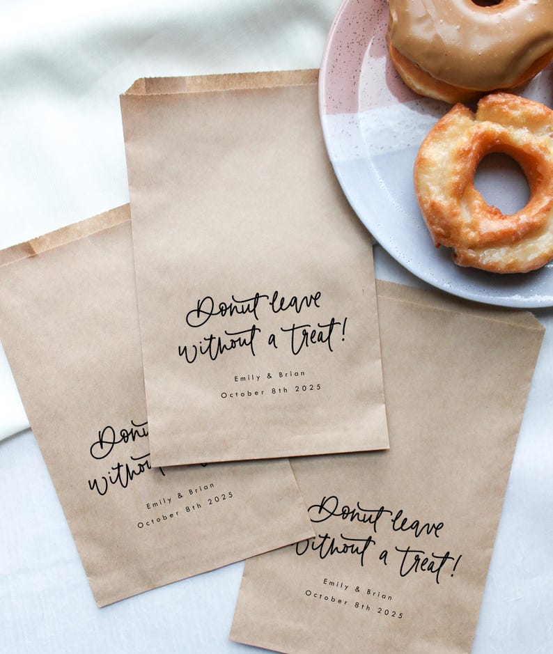 Donut Leave Without a Treat! Favor Bag || Donut Wedding Favor Bag ...