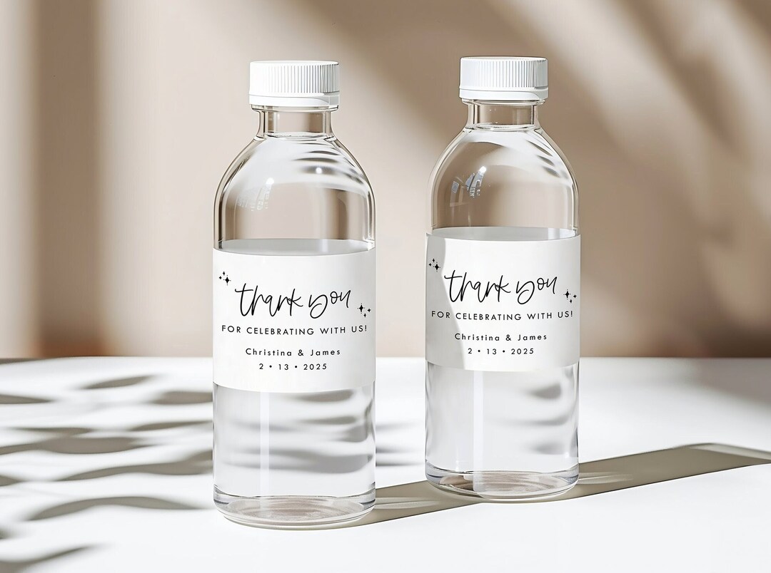 Thank You for Celebrating With Us Water Bottle Labels || Wedding Water ...