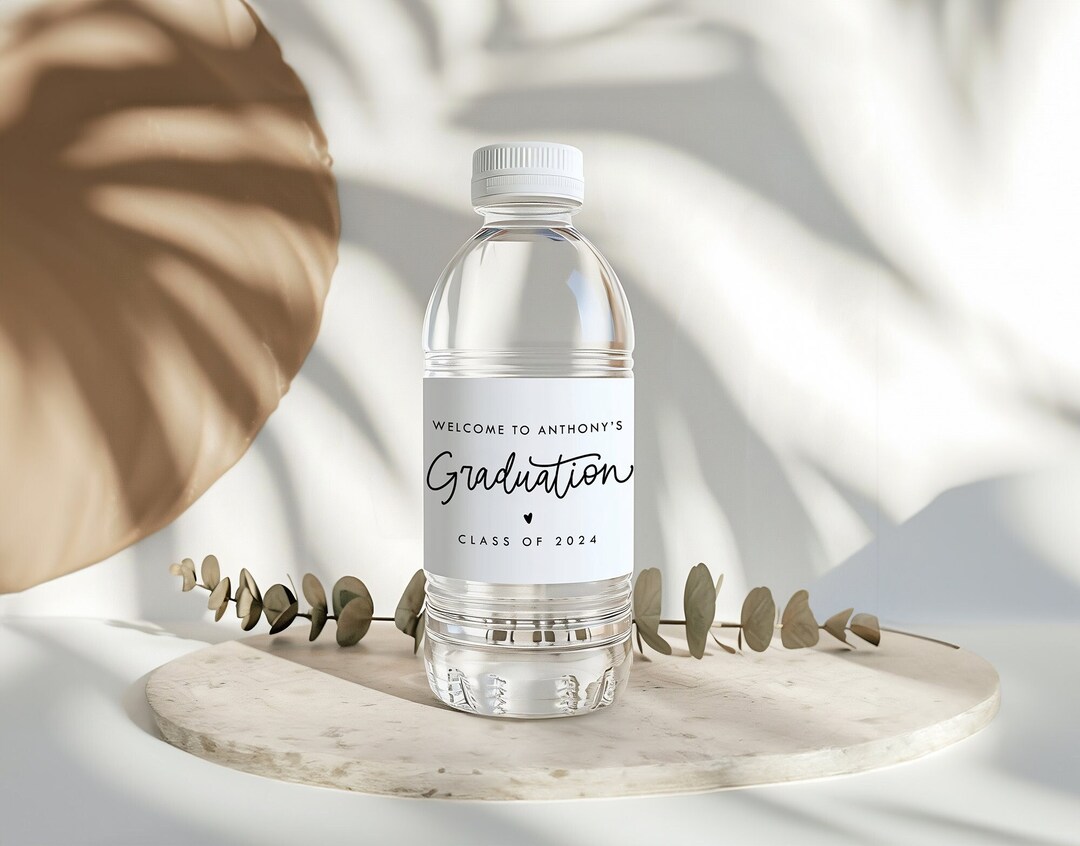 Graduation Water Bottle Labels Water Bottle Sticker, Water Bottle ...